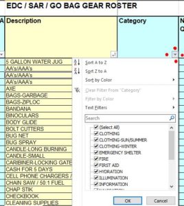 Gear List for Search & Rescue and EDC